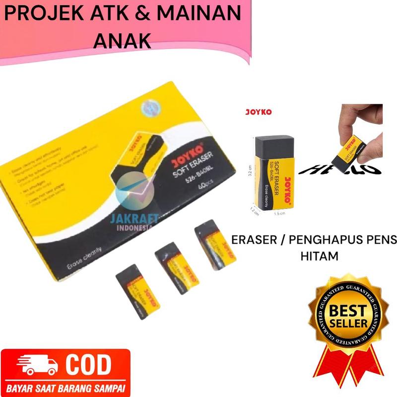 Eraser Joyko / Penghapus Pensil Warna Hitam / Penghapus Kecil ...