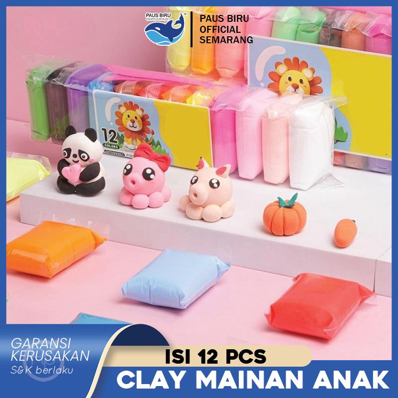 Clay Mainan Anak Isi 12 PCS Clay Warna Mainan Edukasi Anak Aman - Shop ...