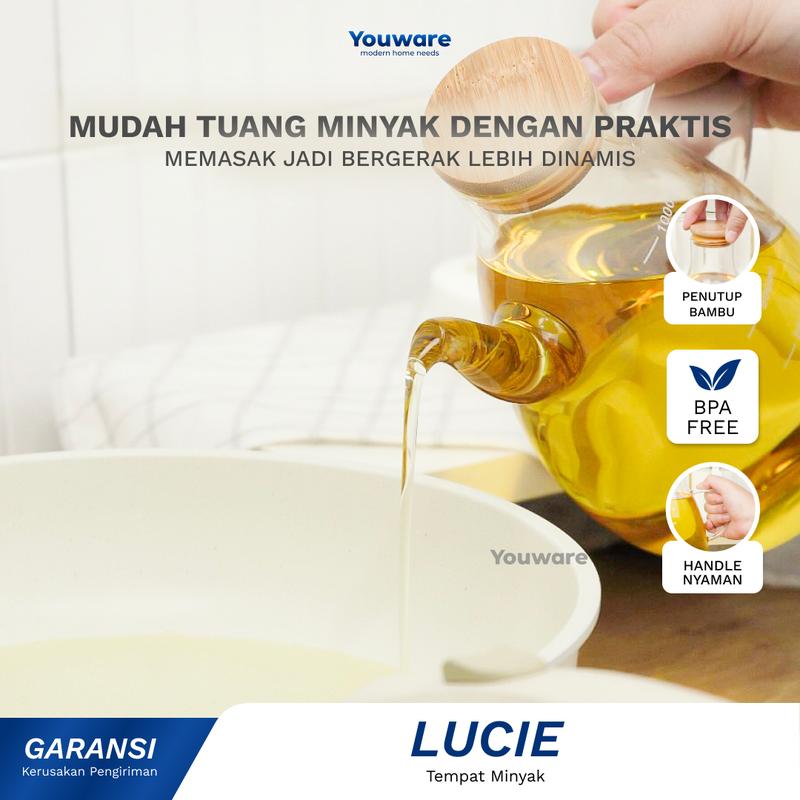 (COD) Youware - Lucie Botol Minyak Kaca Premium / Oil Pot Transparant ...