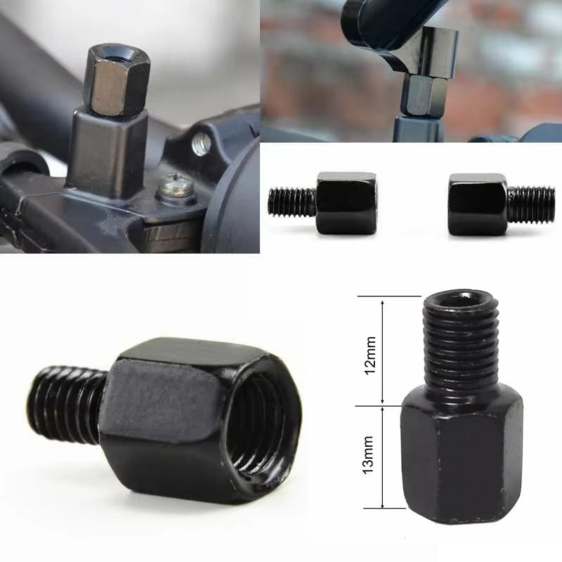 1 Pair Black Mirror Adapter M10 M8 10MM 8MM Motorcycle Scooter Rearview ...