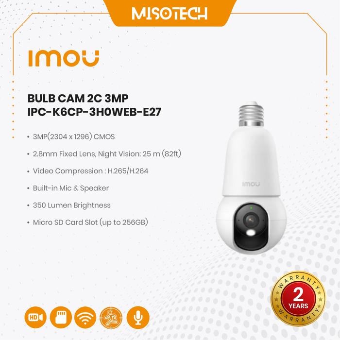 Jual Imou Bulb Cam Sc 3Mp 2K Wireless Cctv Ip Pan-Tilt Wifi 6 Indoor No ...