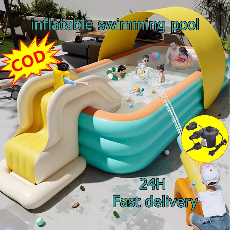 Inflatable swimming pool for kids with air pump swimming poo - TikTok ...