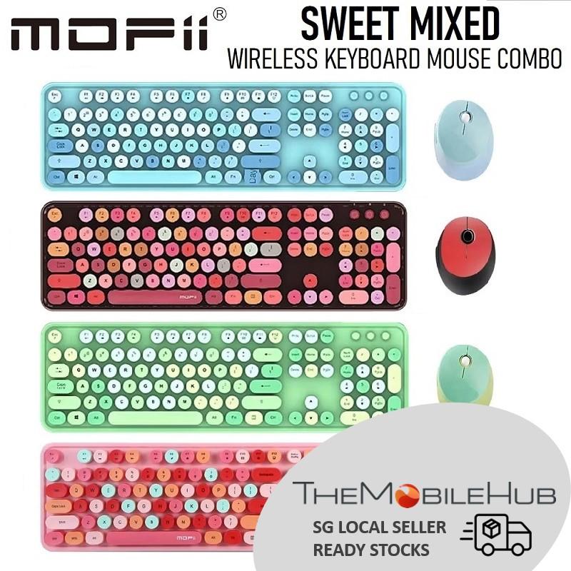 MOFII Sweet Wireless Keyboard Mouse Combo Set 2.4G USB 104 Keys ...