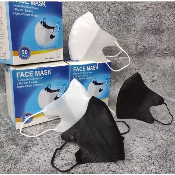Jual Masker Duckbill Hitam Putih Masker Kesehatan Disposable Mask 50pcs ...