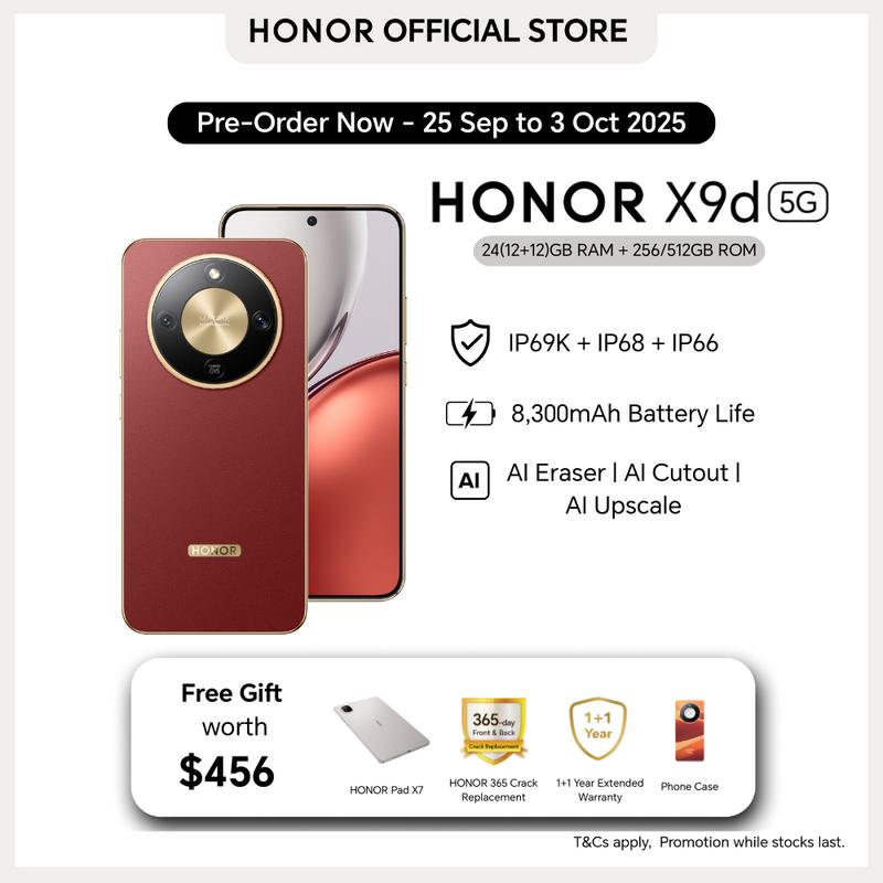 [Pre-Order]HONOR X9d 5G Smartphone 24(12+12)GB+256/512GB 108MP - TikTok ...