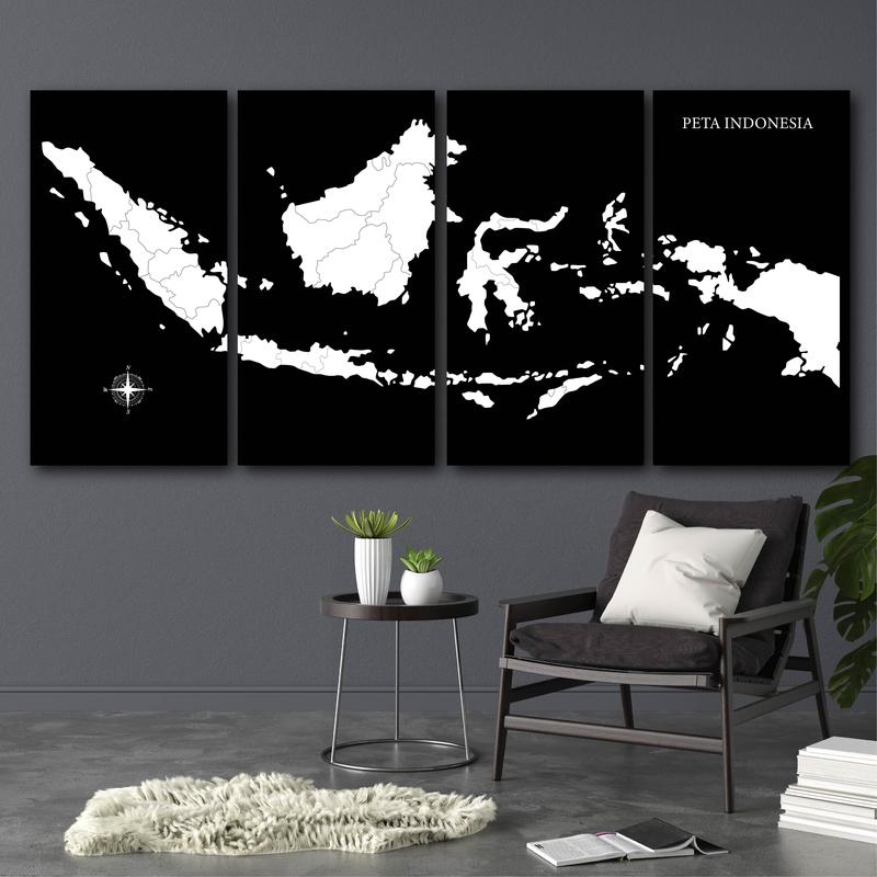 Poster dinding peta indonesia 1set - Hiasan dinding aesthetic peta ...