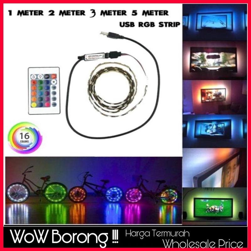 USB RGB LED Strip Light For Car TV Back Lighting Kit 24 Key 16 - TikTok ...