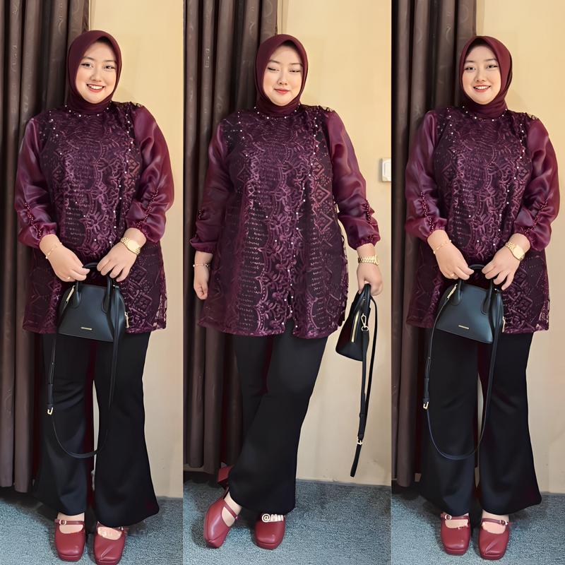 Zize Jumbo LD 120 Outer Tunik Brokat Silang Tren Baju Kondangan - Shop ...