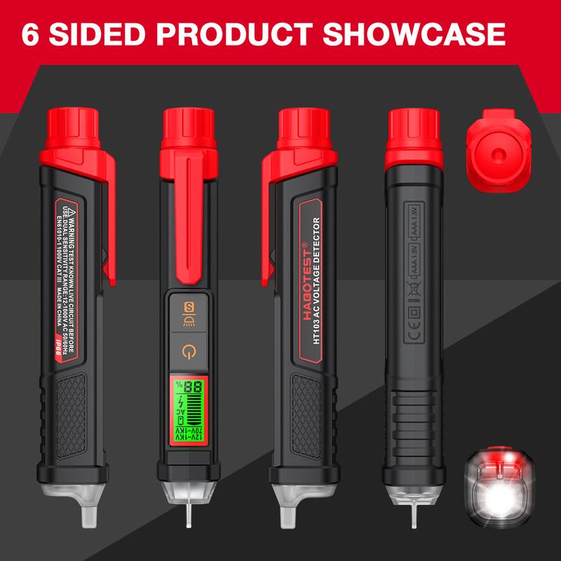 【DISKON 50%,STOK MENIPIS!】HABOTEST HT103/HM65 Voltage Tester 12-1000V ...