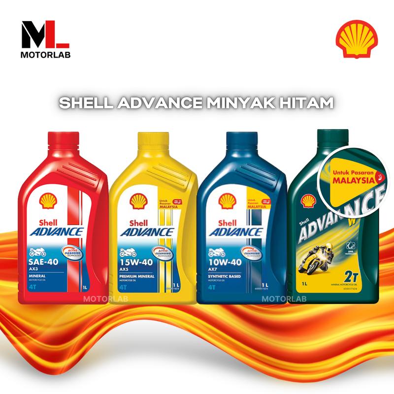 SHELL ADVANCE SAE40 10W40 15W40 MINYAK HITAM ENGINE OIL - TikTok Shop ...