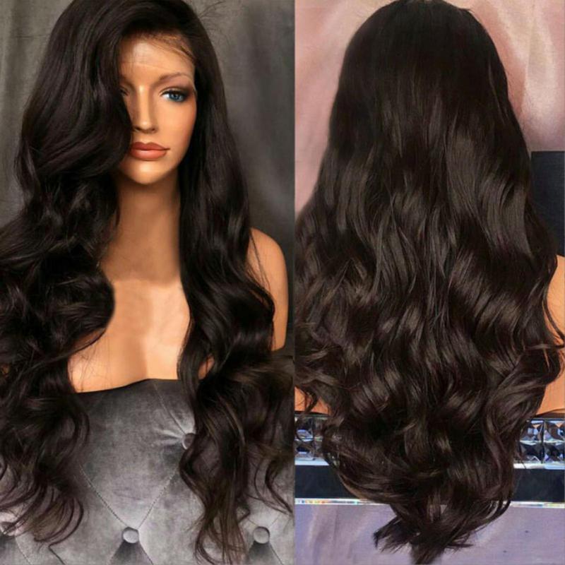 European and American Center-Parted Wig Long Curly Hair Chemical ...