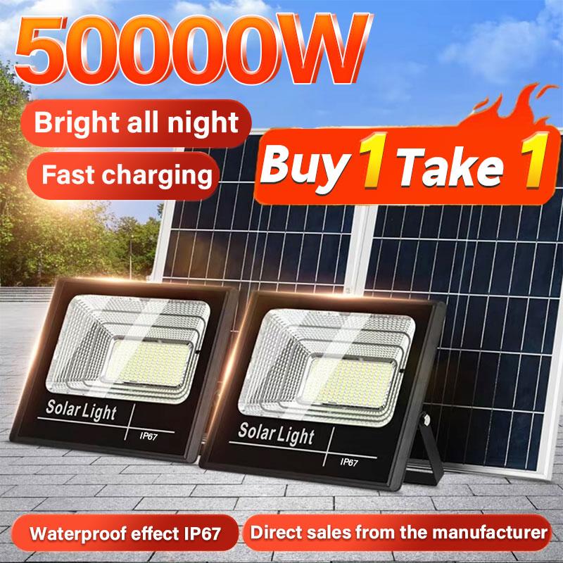 【BUY 1 TAKE 1】Lampu Solar Outdoor 50000W LED Light Waterproo - TikTok ...