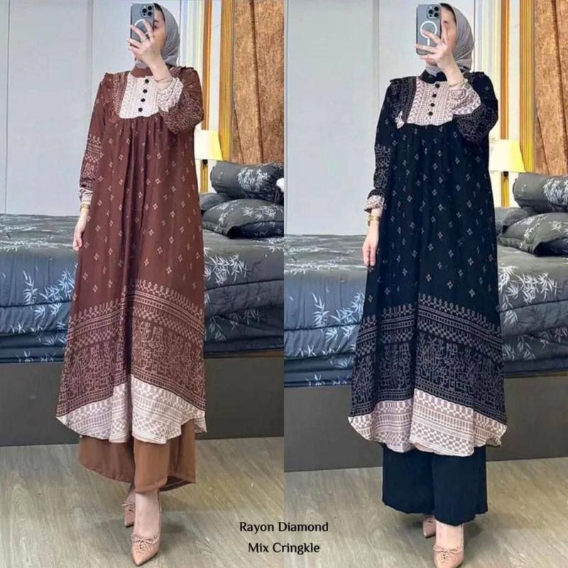 Setelan tunik wanita kekinian terbaru// DESYANA SET TUNIK - Shop ...
