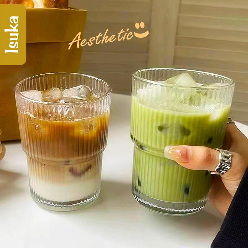 Gelas Minum Kopi Susu Gelas Matcha Estetik Aesthetic Coffee Mug Glass ...