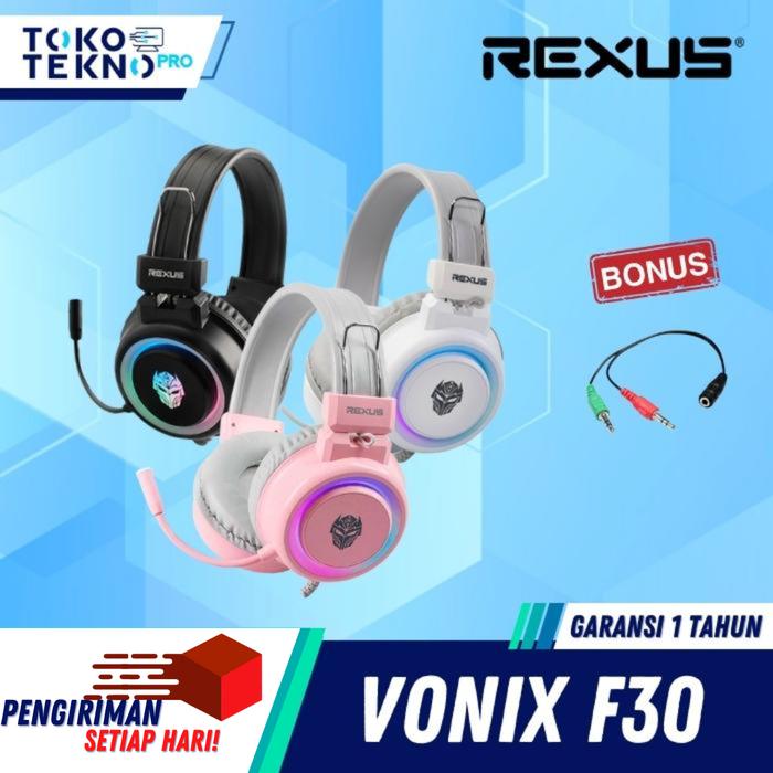 Promo 【FREE SPLITTER】Rexus F30 Vonix LED RGB Gaming Headset Microphone ...