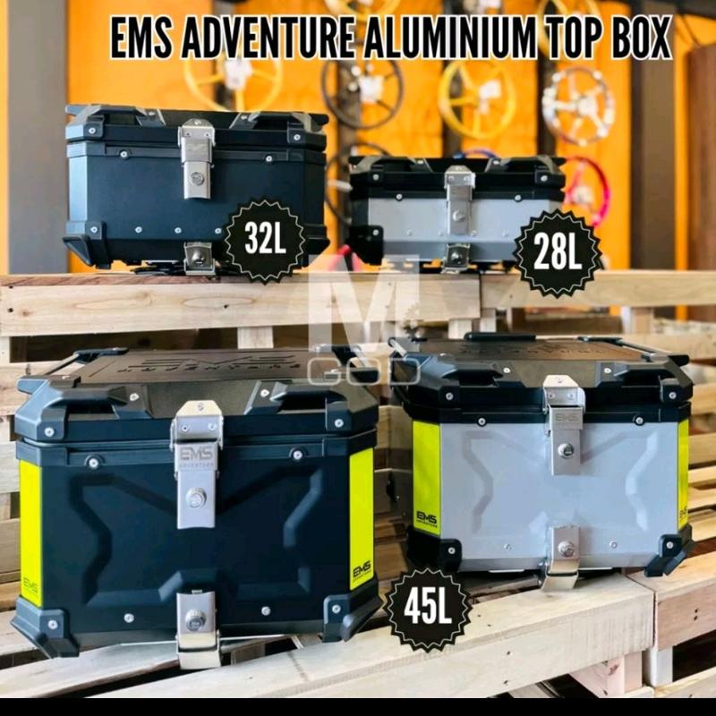 EMS ADVENTURE ALUMINIUM BOX 28L 32L 45L BLACK/SILVER - TikTok Shop Malaysia