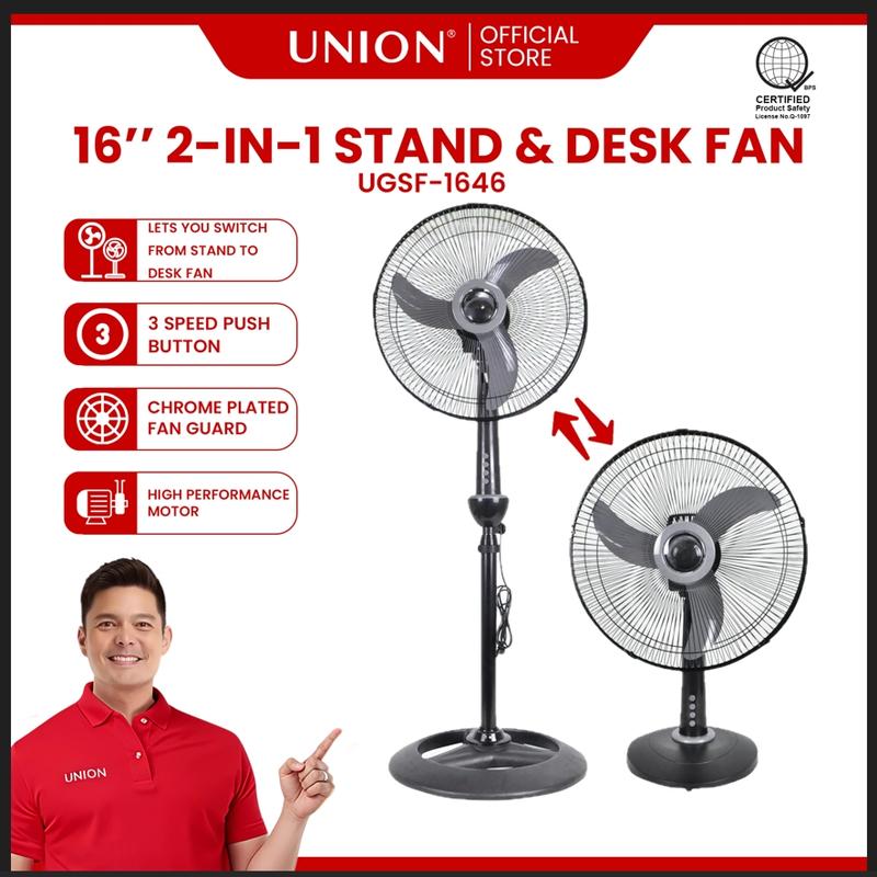 Union 2-in-1 16-Inches Convertible Stand Fan and Desk Ground - TikTok ...