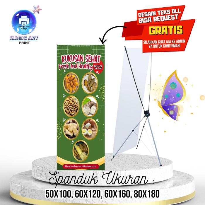 Promo SPANDUK BANNER Kukusan Sehat Hijau MMT Spanduk Custom 80x180 ...