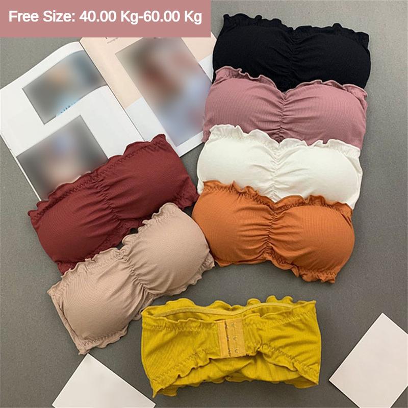 Comfortable Ruffled Lace Bra - Three-Breasted, Strapless, Invisible ...
