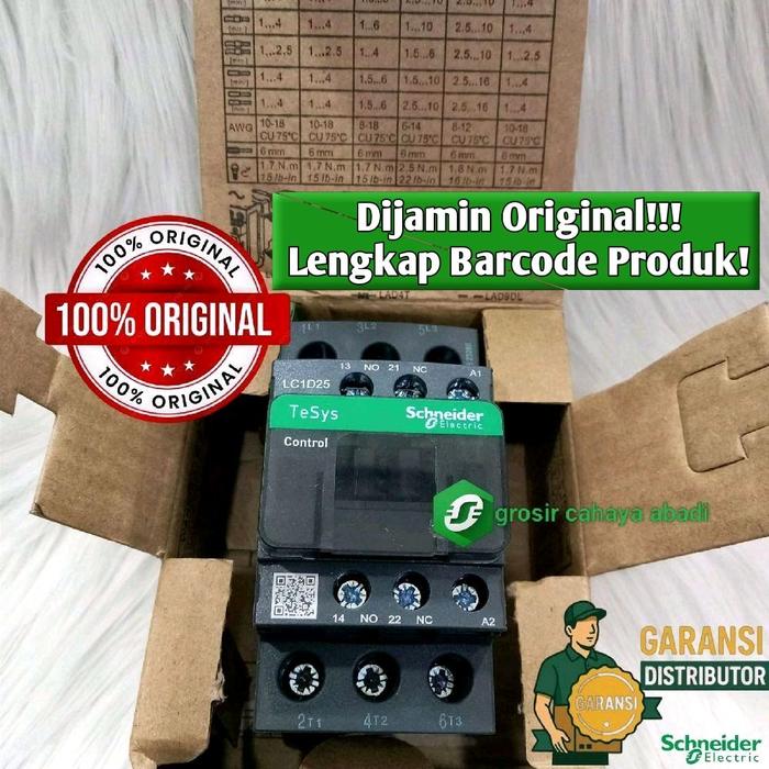 Promo Schneider lc1d25m7 220vac 3phase ac1 40a ac3 25a original ...