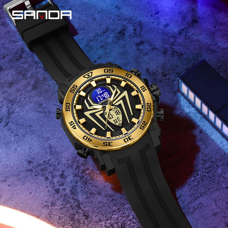SANDA Classic 6111 Men's Watch Waterproof Sports Spider Watch Multi ...