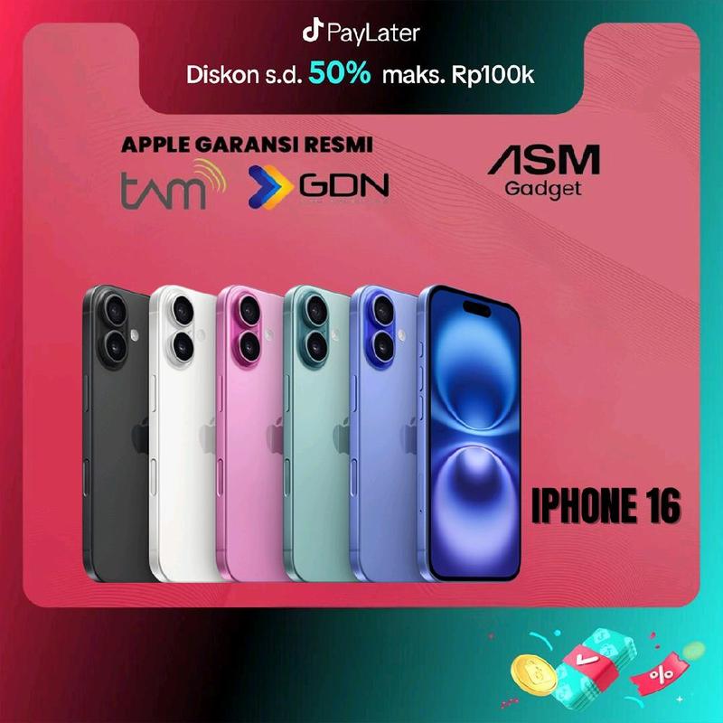 (ASM x Irvan) Apple iPhone 16 128GB 256GB Basic New Garansi Resmi ...