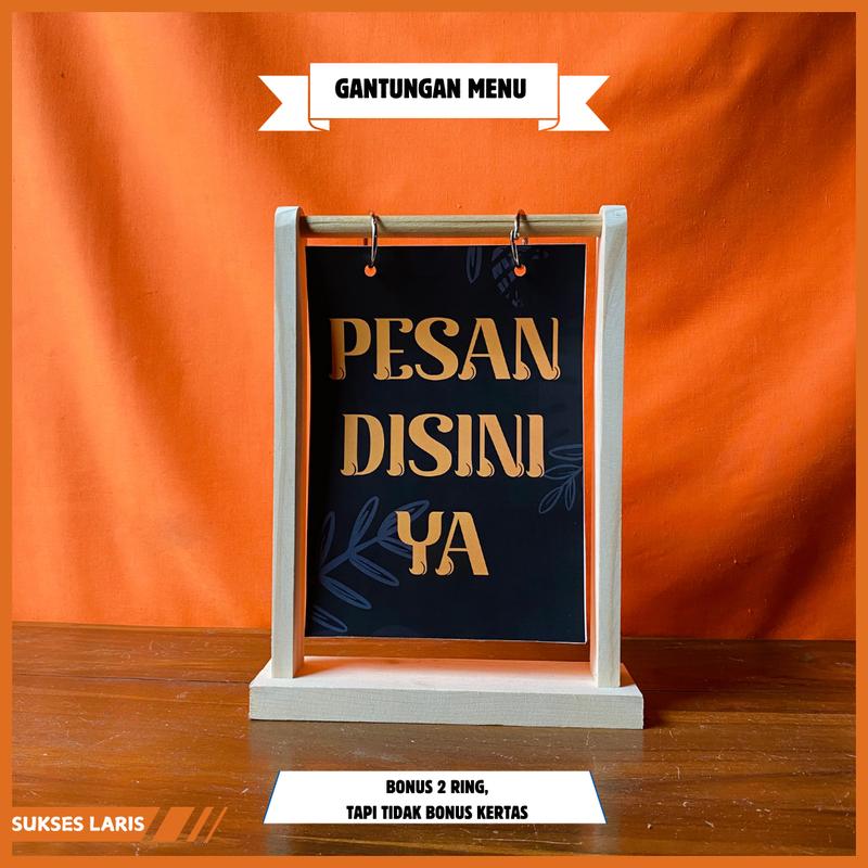 DUDUKAN MENU KAYU | HOLDER NOMOR MEJA | STAND MENU GANTUNGAN - Shop ...