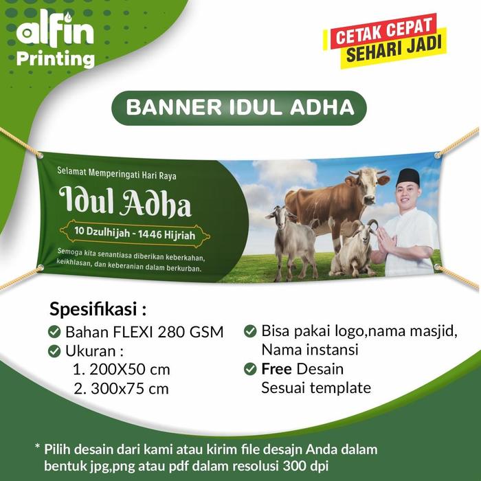 Jual Banner Idul Adha 2025 / Spanduk Hewan Qurban, MMT Idul Adha Murah ...