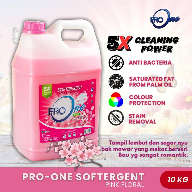 PINK FLORAL 10KG SABUN DOBI PRO-ONE SOFTERGENT . Pewangi & pencuci ...