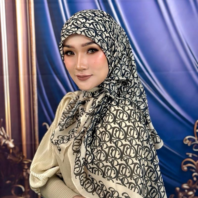 Ajumma Scarf Japanese Cotton Voile Bawal Printed Square Hijab - TikTok ...