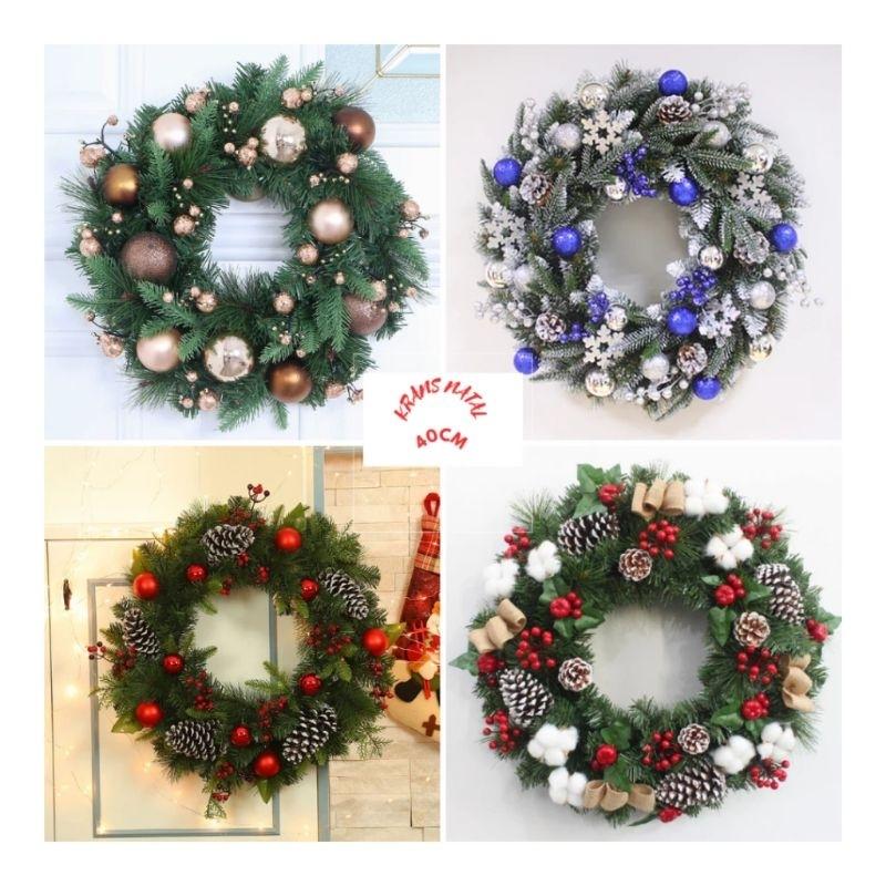 Krans Natal Hiasan Dekorasi Pintu Natal / Kran Natal 30 cm Hiasan ...