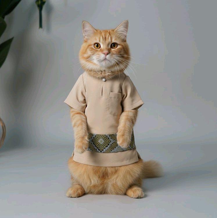 [Nude Brown] Baju Melayu Songket Kucing Jantan Raya ...