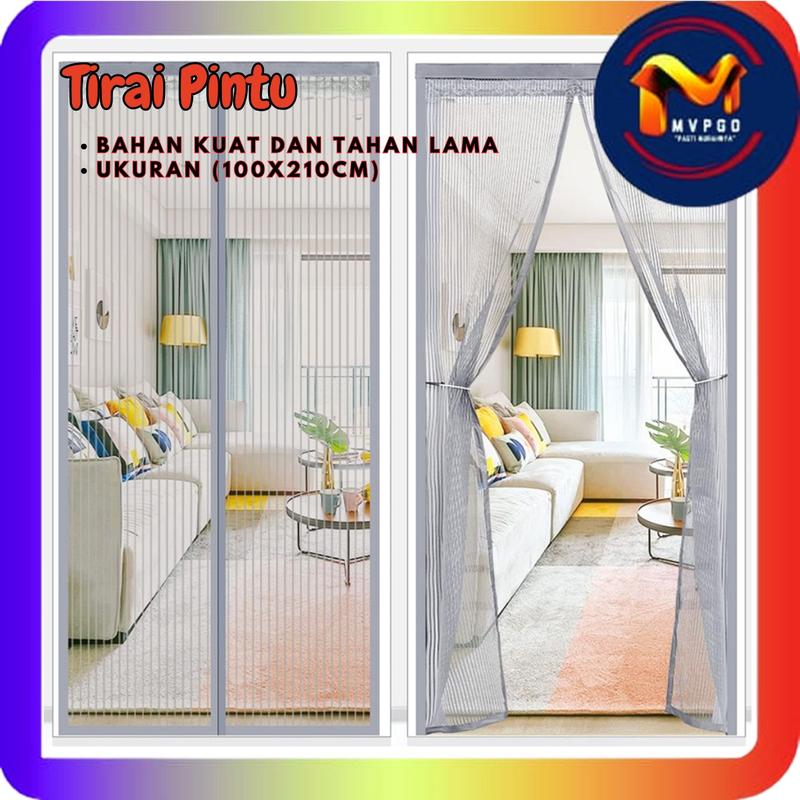MVPGO Curtain Tirai Pintu Anti Nyamuk Kelambu Magnetic 100x210cm Jaring ...