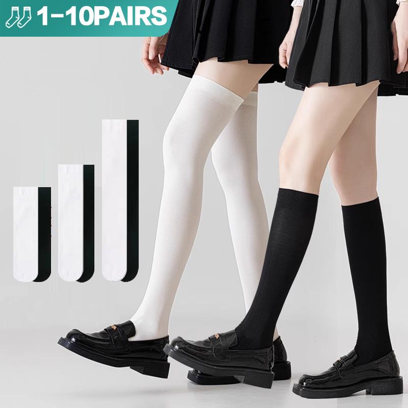 1-10 Pairs Knee Long Socks whitesock student s college style - TikTok ...