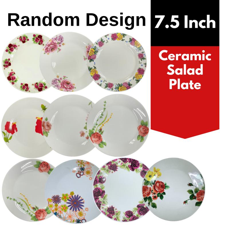 7.5 inch Salad Plate Random Design | Pinggan Salad Seramik Kitchenware ...