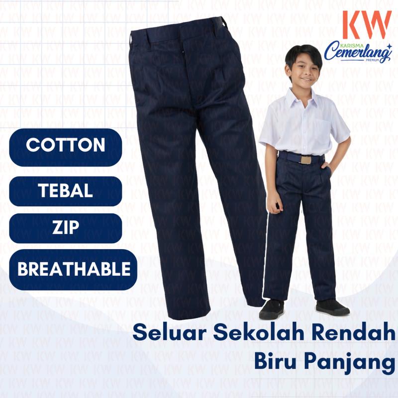 KC SELUAR SEKOLAH RENDAH PANJANG BIRU TUA WITH ZIP AND POCKE - TikTok ...