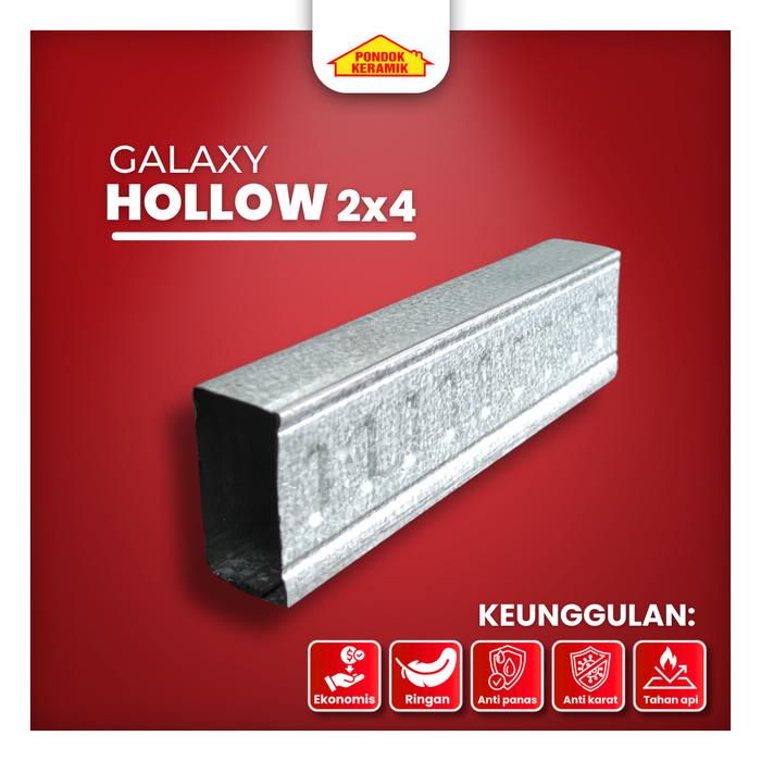 Jual Hollow Holo Galvalum 2x4 Baja Ringan Tebal 0,3 MM Rangka Plafon ...