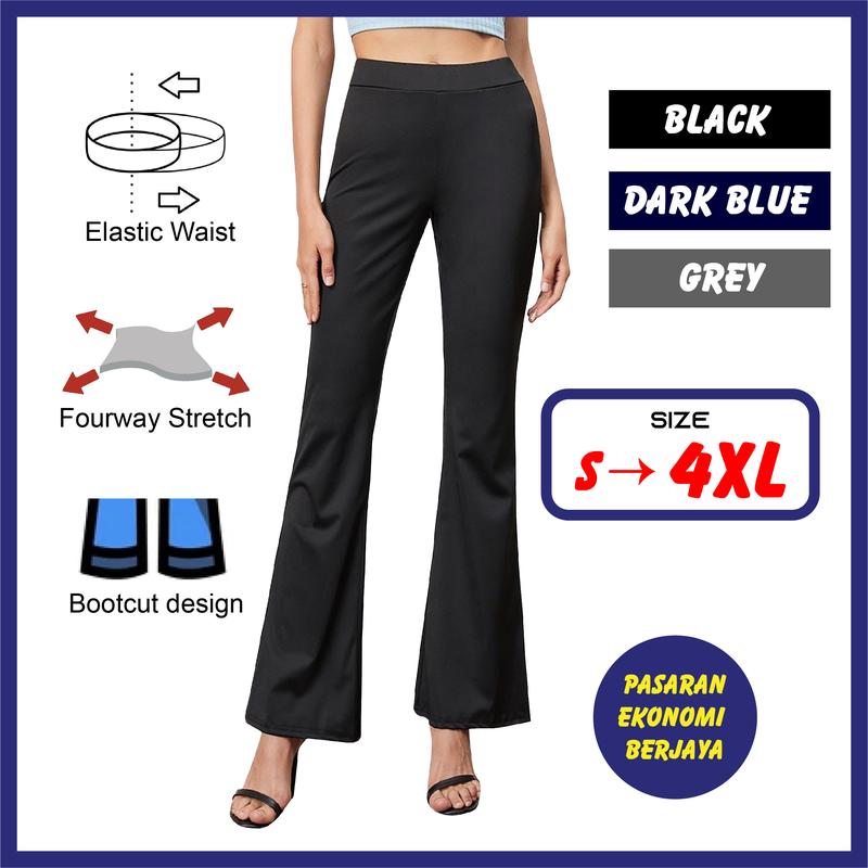 SELUAR PLAIN WANITA BOOTCUT 102# SUKAN CASUAL PLAN BASIC CASUAL ...