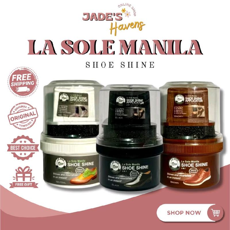 LA SOLE MANILA SHOE SHINE POLISH LEATHER SHOE SHINE 2IN1 BLACK - TikTok Shop Philippines