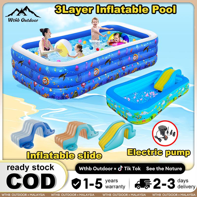 WTHB Swimming pool Layer Kids Pool Baby Pool Kolam Mandi Inflatable ...