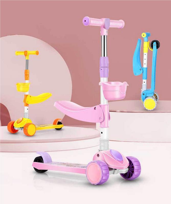 Children's Scooter 3-in-1 Baby Kick Scooter for Kids 1-3-5-9-12 ...
