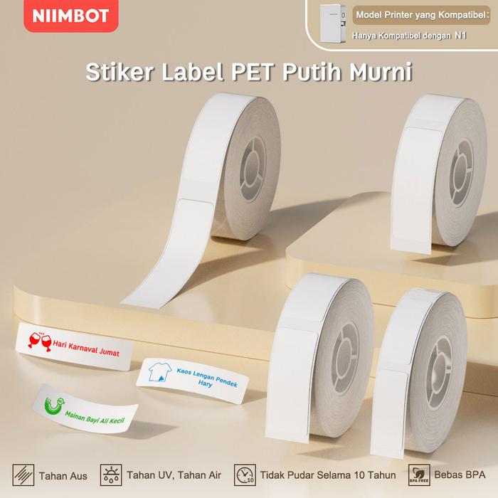 Jual Niimbot N1（B18）Stiker label putih, tahan air dan tahan minyak ...