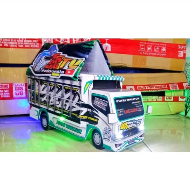 MINIATUR TRUK OLENG FULL VARIASI LAMPU,BONUS TERAL DAN BISA BELOK KANAN ...
