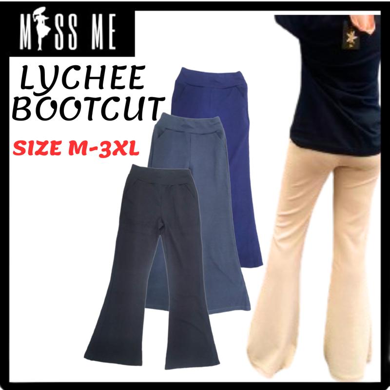 SELUAR BOOTCUT LYCHEE WANITA SIZE M-3XL/ WOMEN PANTS PALAZO BOOTCUT ...