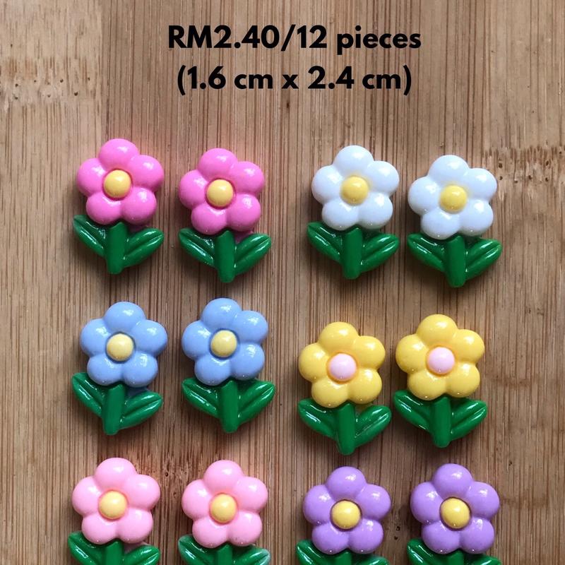 RM2.40/12 keping : RS-008 - Resin - Bunga - Flower - Glossy - TikTok ...