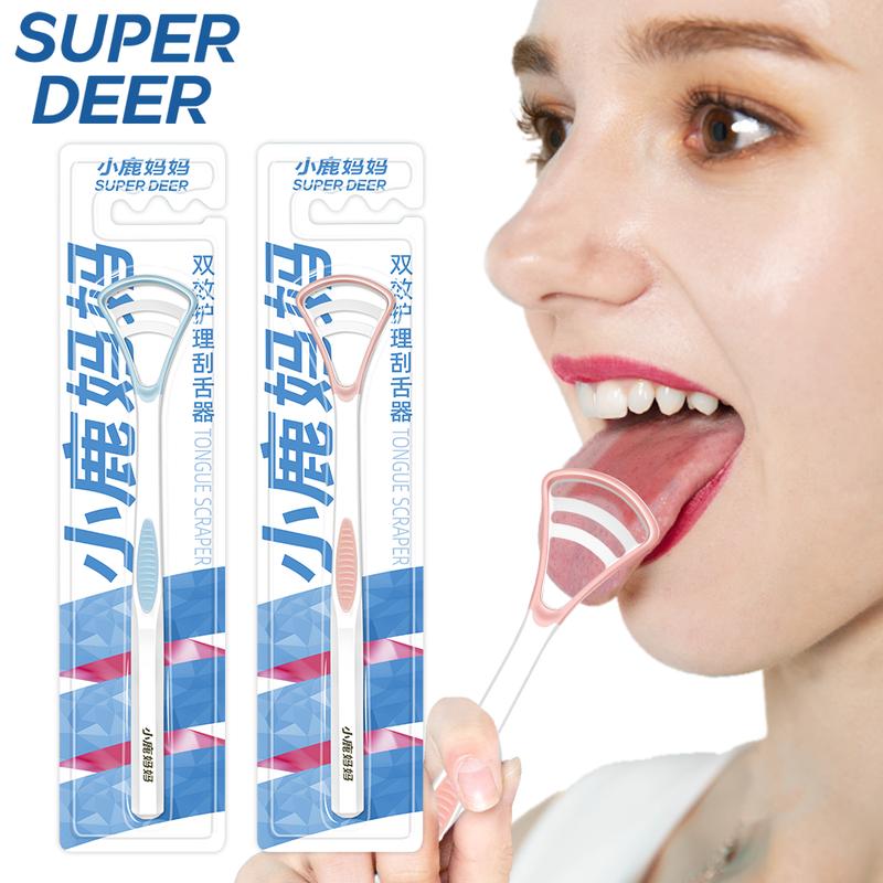 Super Deer Silicone Tongue Scraper With Non-slip Handle Double Side ...