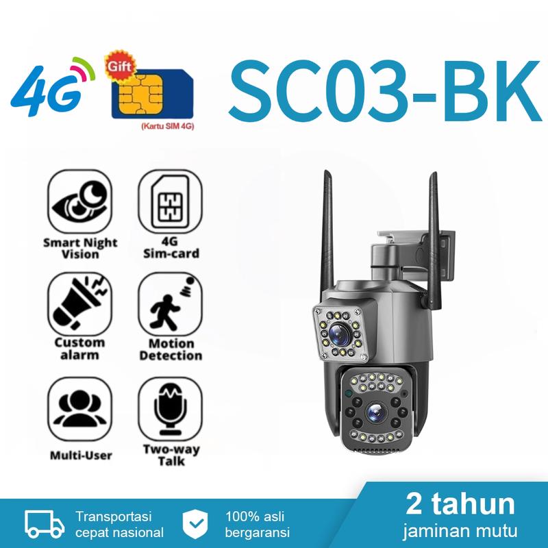 SC03-BK Kamera CCTV Outdoor 4K Dual Display AI Tracking IP66 Protection ...