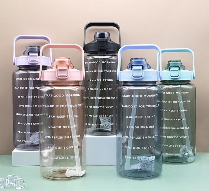 Botol Air Gym 2000ml Gym Water Bottle / Straw Water Bottle Large ...