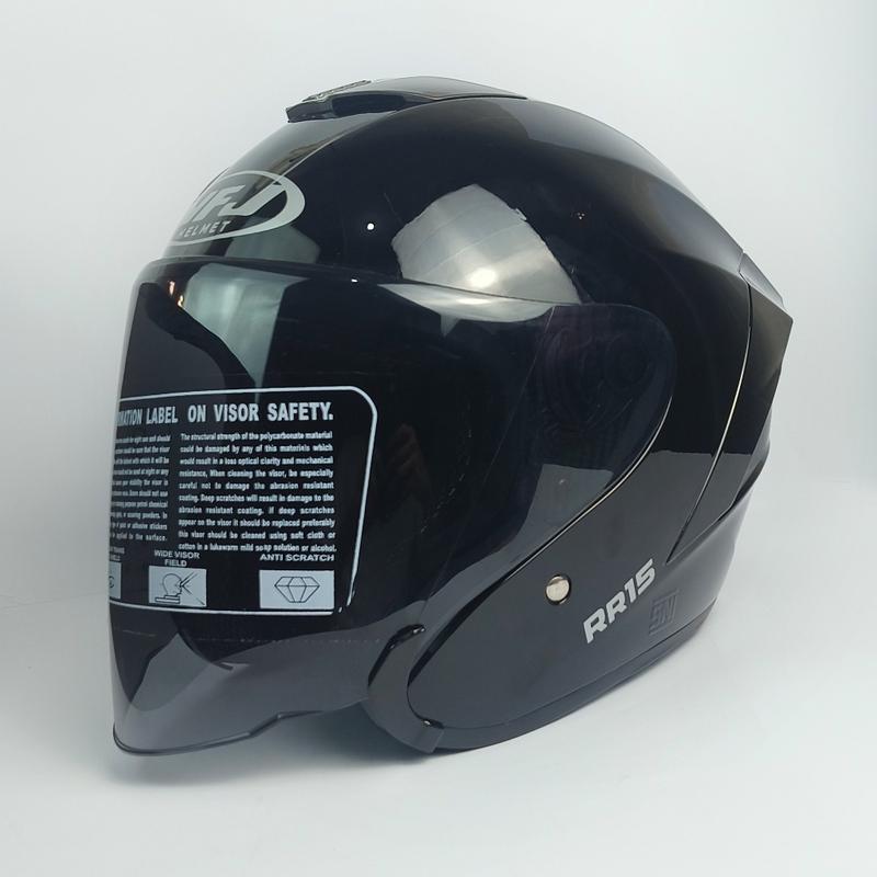 Helm Half Face Mla Kyrz 2 KEKINIAN NEW Solid Black Dof Kaca Visor ...