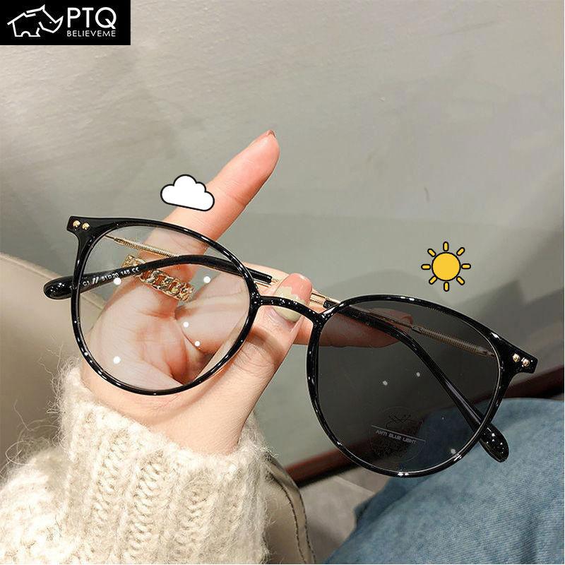 Cermin Mata Matahari, Kanta Photochromic, Bingkai Bulat Bergaya ...